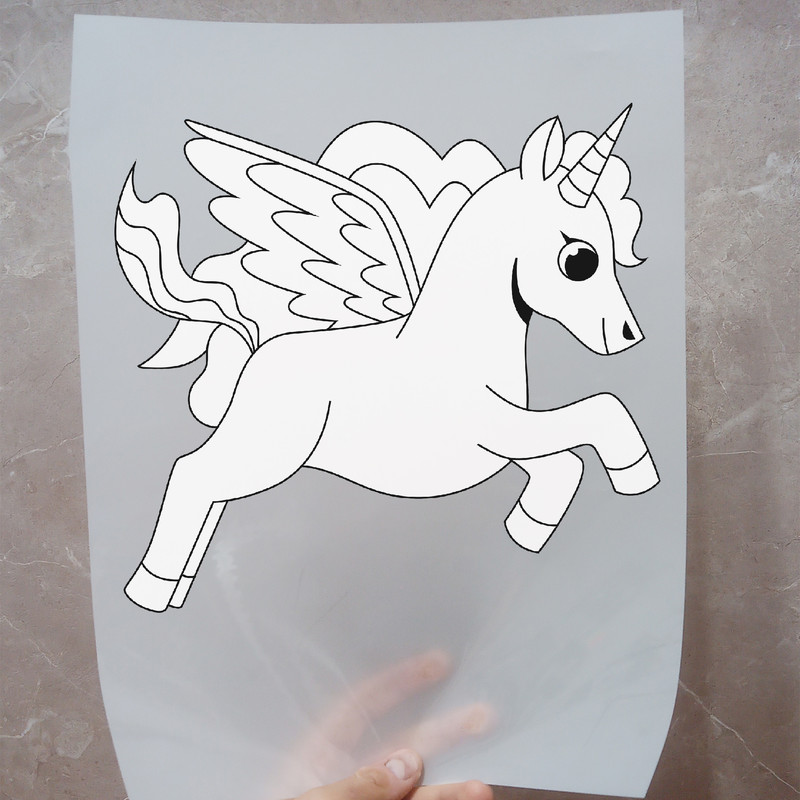 قیمت و خرید استیکر پارچه و لباس مدل dtf طرح یونیکورن کد H20.1060 مجموعه 3 عددی