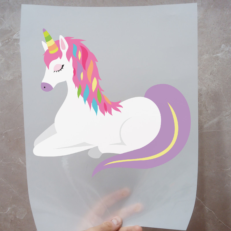 قیمت و خرید استیکر پارچه و لباس مدل dtf طرح یونیکورن کد H15.739 مجموعه 4 عددی