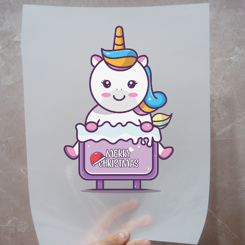 قیمت و خرید استیکر پارچه و لباس مدل dtf طرح یونیکورن کد H20.921 مجموعه 3 عددی