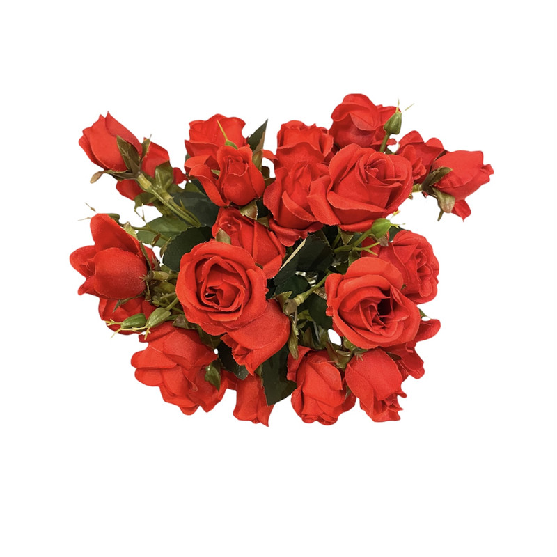 قیمت و خرید دسته گل مصنوعی مدل بوته رز غنچه 15 گل کد A21