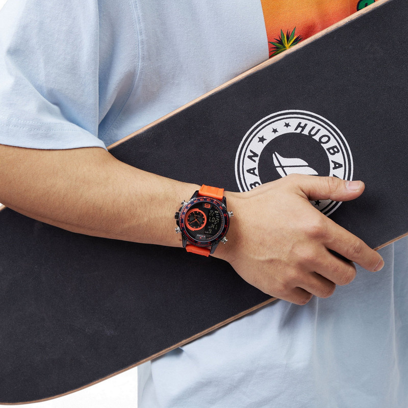 قیمت و خرید ساعت مچی عقربه‌ای مردانه نیوی فورس مدل دوزمانه کد NF 9199 BBO