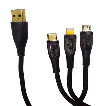 قیمت و خرید کابل تبدیل USB به USB-C / لایتنینگ / microUSB مدل CB312 طول 1.2 متر