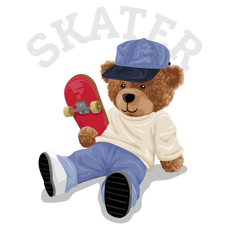 قیمت و خرید استیکر پارچه و لباس مدل dtf طرح تدی کد H15.56 مجموعه 12 عددی