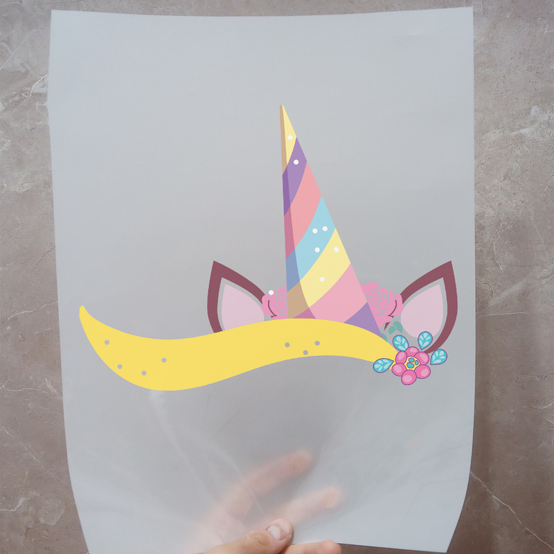 قیمت و خرید استیکر پارچه و لباس مدل dtf طرح یونیکورن کد H15.72 مجموعه 4 عددی