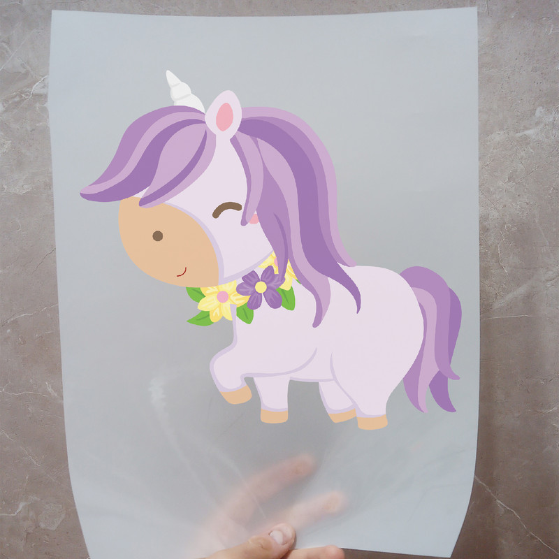 قیمت و خرید استیکر پارچه و لباس مدل dtf طرح یونیکورن کد H15.984 مجموعه 4 عددی