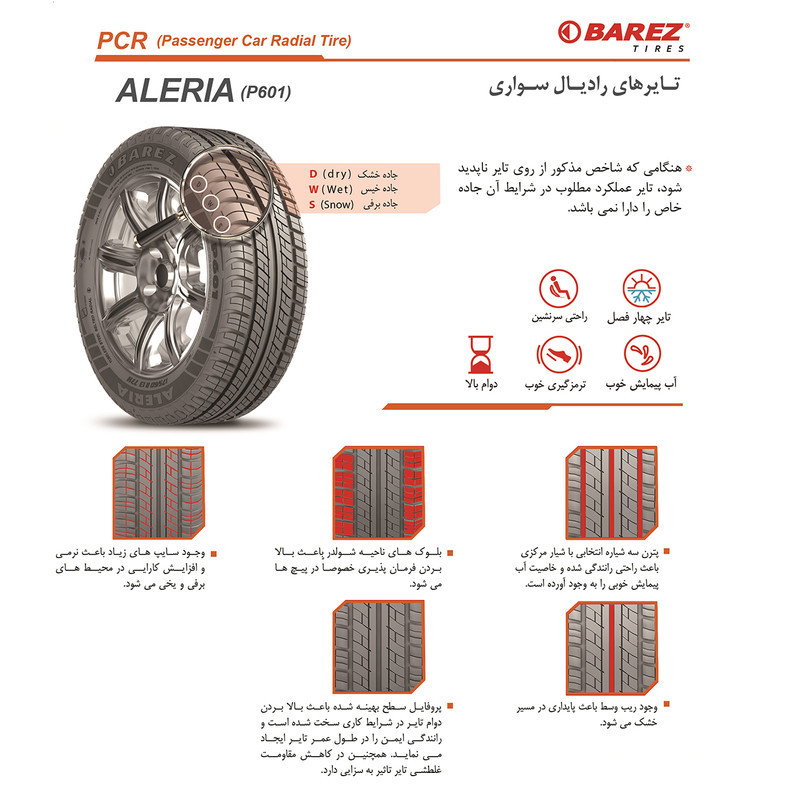 قیمت و خرید لاستیک خودرو بارز مدل P610 PRORIDE سایز 205/60R14 -دو حلقه