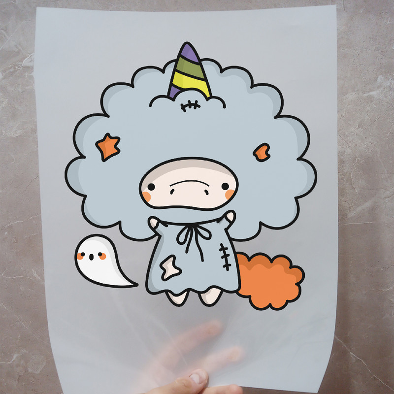 قیمت و خرید استیکر پارچه و لباس مدل dtf طرح یونیکورن کد H15.581 مجموعه 4 عددی