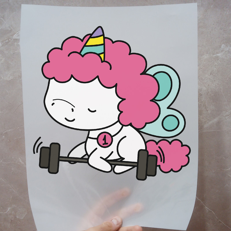 قیمت و خرید استیکر پارچه و لباس مدل dtf طرح یونیکورن کد H20.595 مجموعه 3 عددی