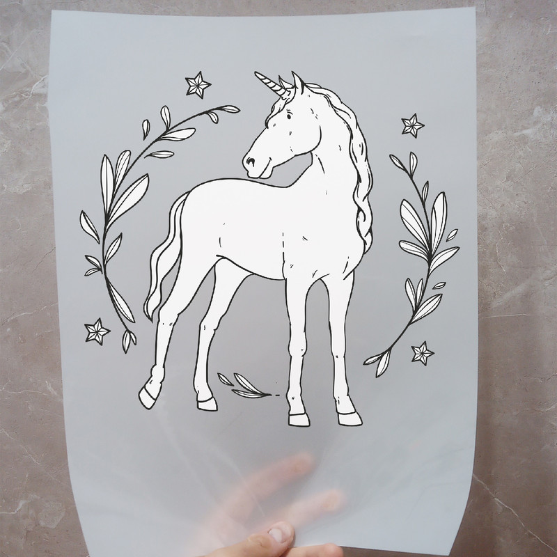 قیمت و خرید استیکر پارچه و لباس مدل dtf طرح یونیکورن کد H20.1094 مجموعه 3 عددی