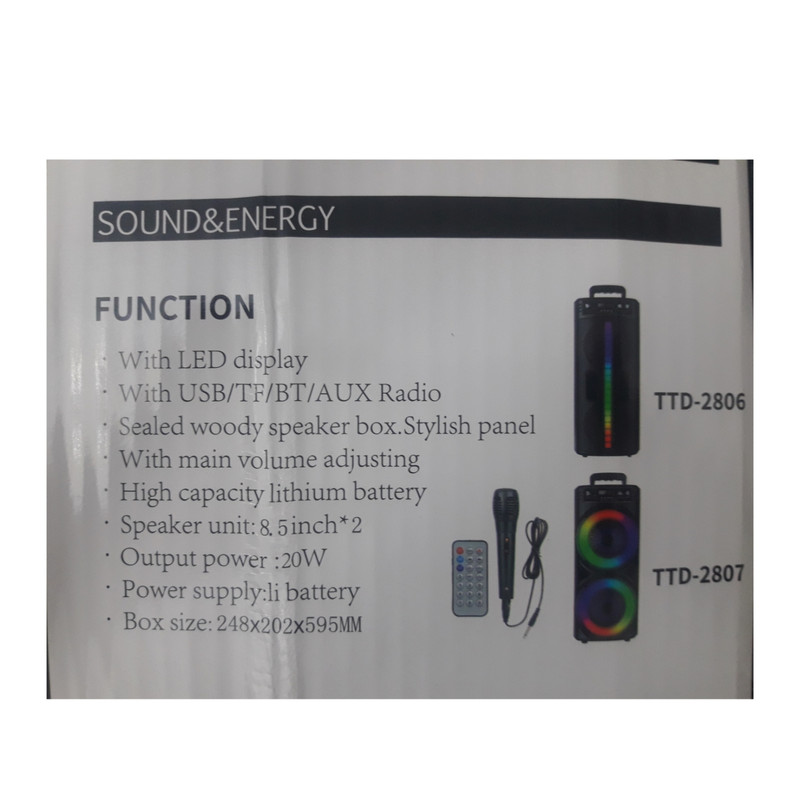 قیمت و خرید اسپیکر بلوتوثی قابل حمل مدل TTD-2806