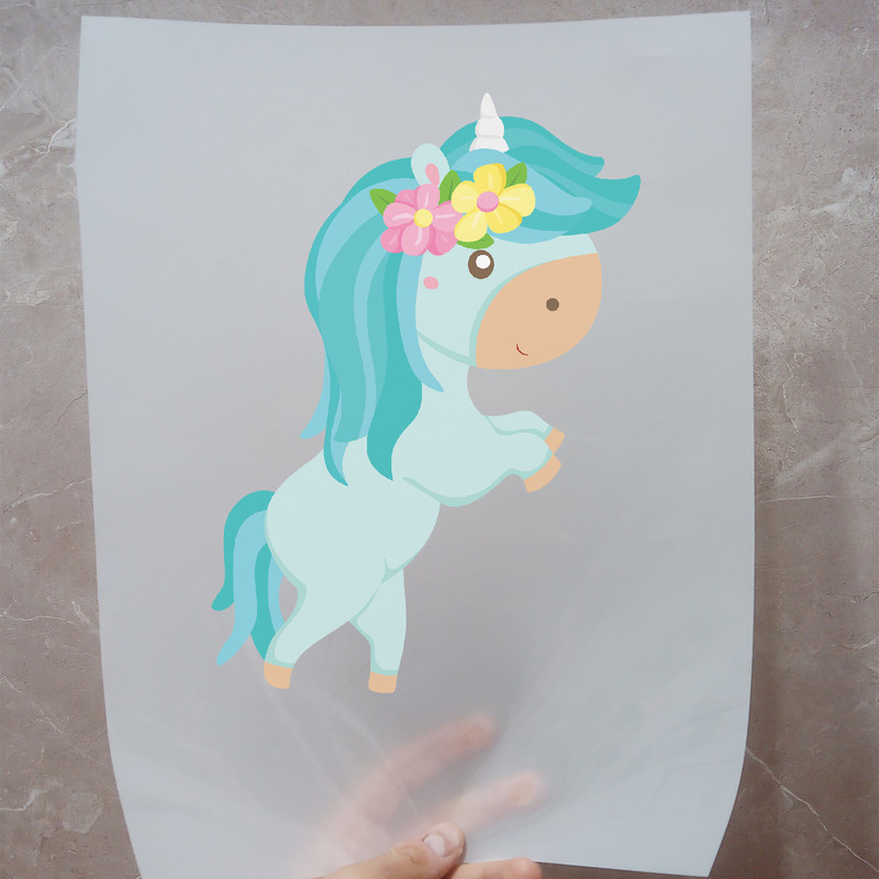 قیمت و خرید استیکر پارچه و لباس مدل dtf طرح یونیکورن کد H20.985 مجموعه 3 عددی