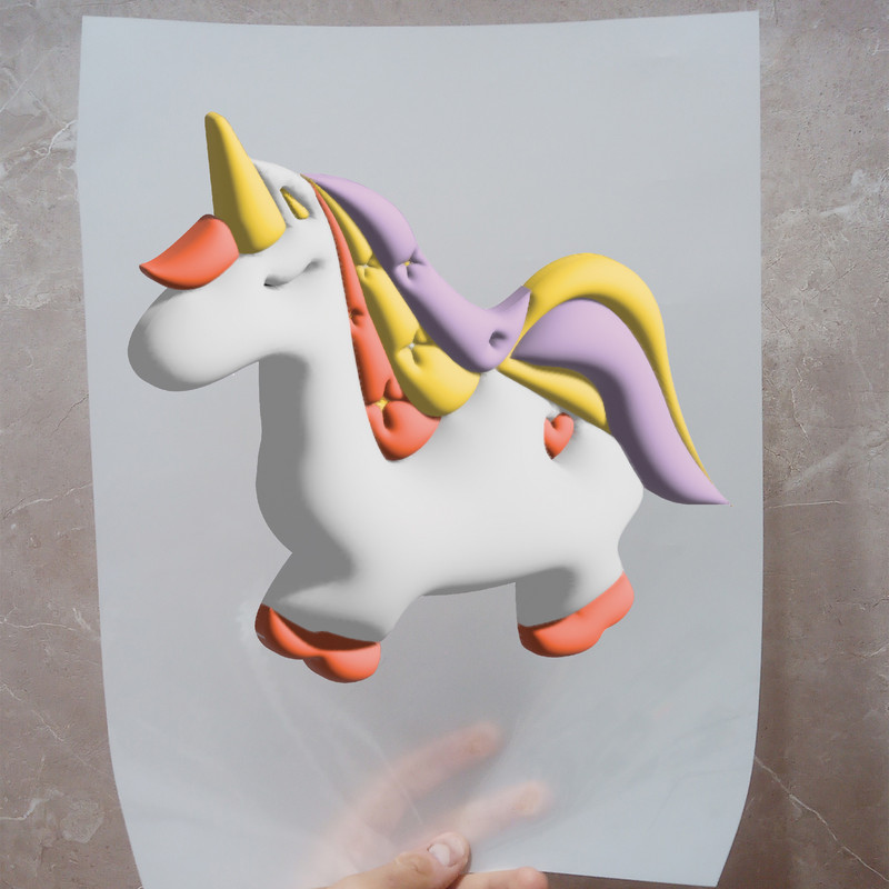 قیمت و خرید استیکر پارچه و لباس مدل dtf طرح یونیکورن کد H20.473 مجموعه 3 عددی