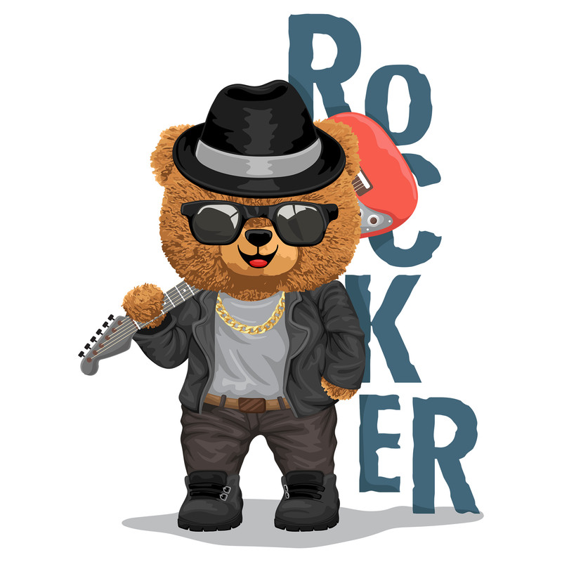 قیمت و خرید استیکر پارچه و لباس مدل dtf طرح تدی کد H20.44 مجموعه 3 عددی