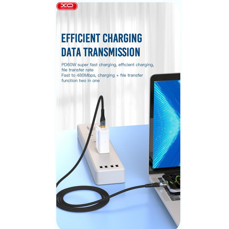 قیمت و خرید کابل شارژ usb-c به لایتنینگ ایکس او مدل nb-q223a طول 1 متر