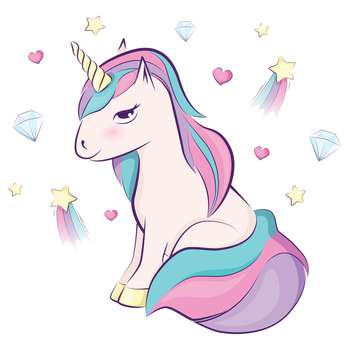 قیمت و خرید استیکر پارچه و لباس مدل dtf طرح یونیکورن کد H15.917 مجموعه 4 عددی