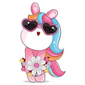 قیمت و خرید استیکر پارچه و لباس مدل dtf طرح یونیکورن کد H20.357 مجموعه 6 عددی