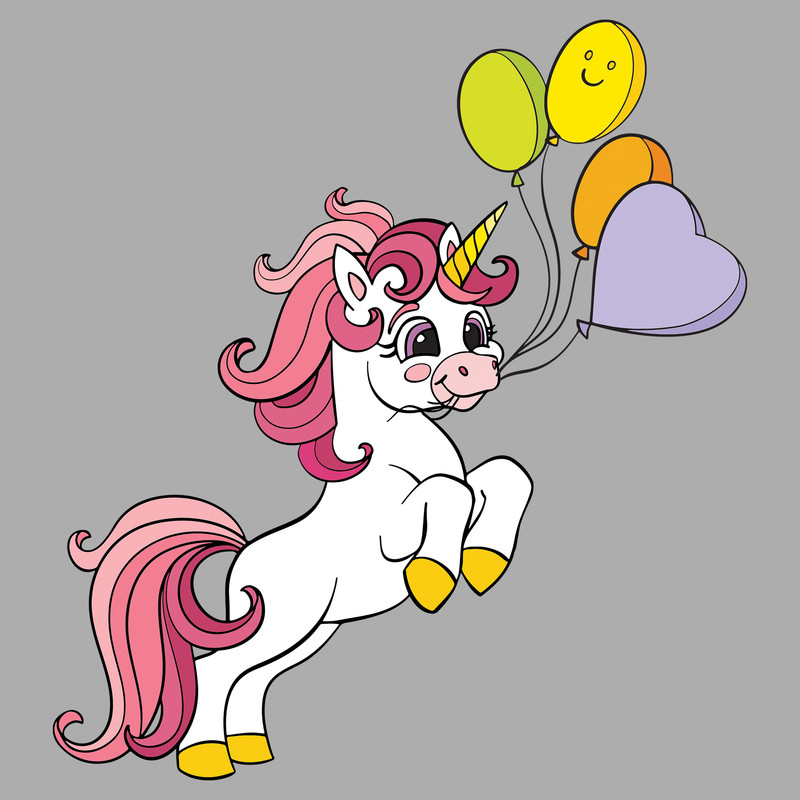 قیمت و خرید استیکر پارچه و لباس مدل dtf طرح یونیکورن کد H15.809 مجموعه 4 عددی