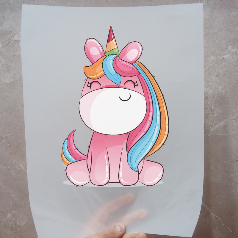 قیمت و خرید استیکر پارچه و لباس مدل dtf طرح یونیکورن کد H20.355 مجموعه 3 عددی