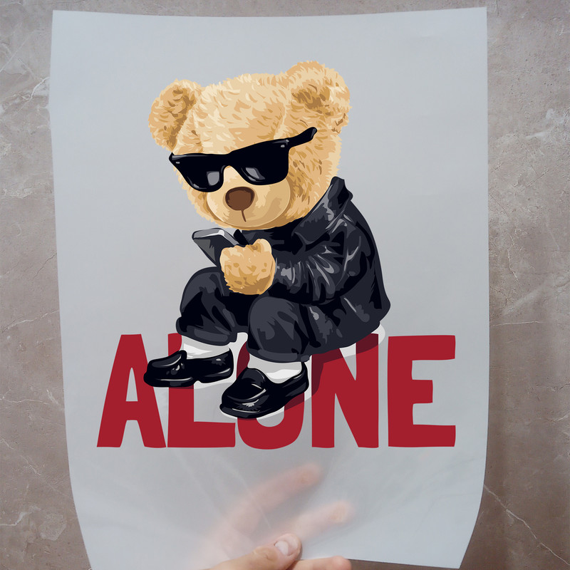 قیمت و خرید استیکر پارچه و لباس مدل dtf طرح تدی کد H20.194 مجموعه 3 عددی