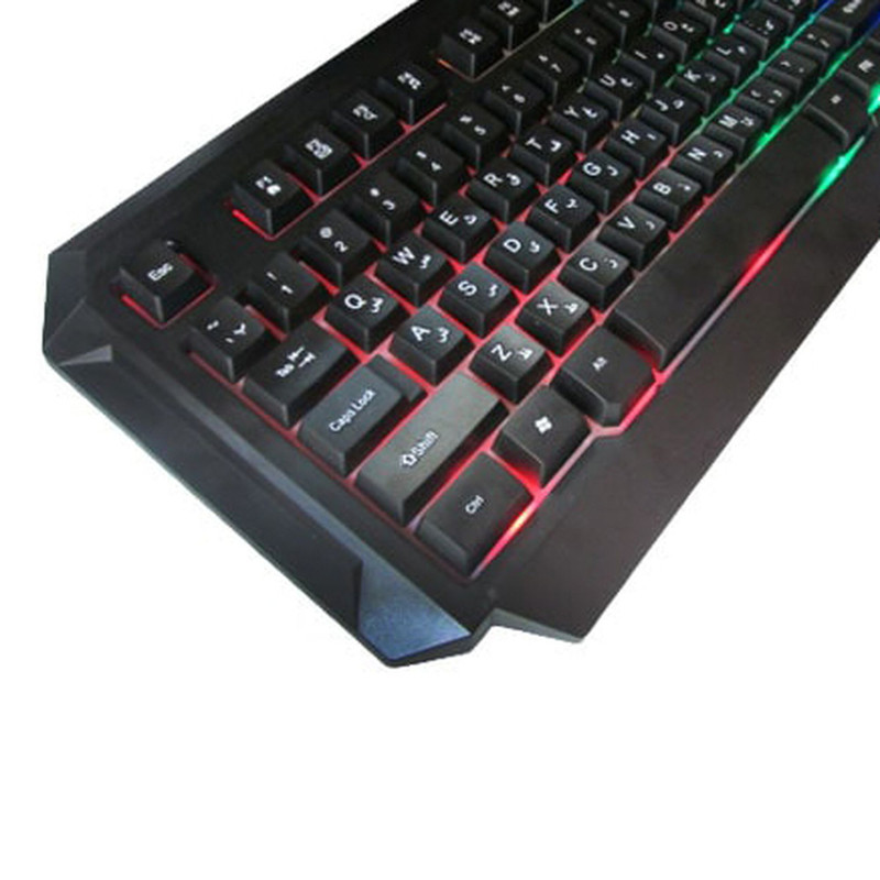 قیمت و خرید کیبورد گیمینگ یوسیتک مدل KB3800G، سوییچ ممبران، Full-Size، نورپردازی LED RGB