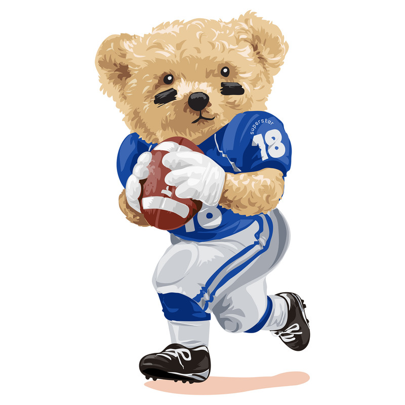 قیمت و خرید استیکر پارچه و لباس مدل dtf طرح تدی کد H15.165 مجموعه 12 عددی