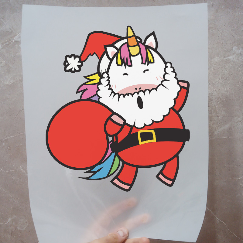 قیمت و خرید استیکر پارچه و لباس مدل dtf طرح یونیکورن کد H15.770 مجموعه 4 عددی