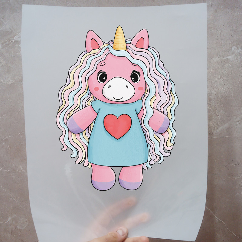 قیمت و خرید استیکر پارچه و لباس مدل dtf طرح یونیکورن کد H20.364 مجموعه 3 عددی