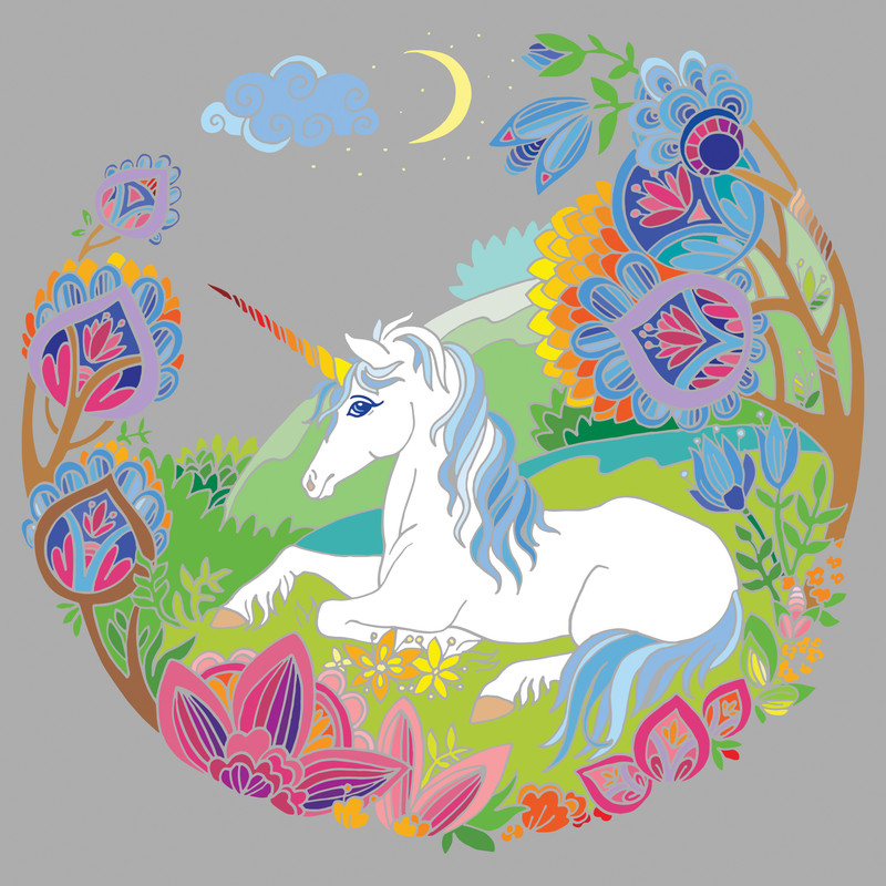 قیمت و خرید استیکر پارچه و لباس مدل dtf طرح یونیکورن کد H15.327 مجموعه 4 عددی