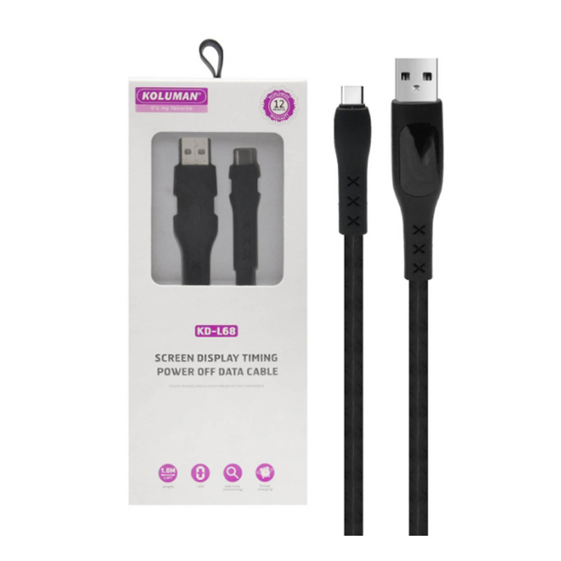 قیمت و خرید کابل تبدیل USB به microUSB کلومن مدل KD-L68 طول 1 متر