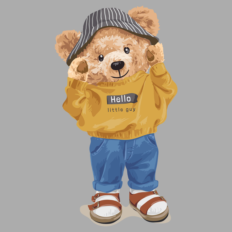 قیمت و خرید استیکر پارچه و لباس مدل dtf طرح تدی کد H20.173 مجموعه 3 عددی