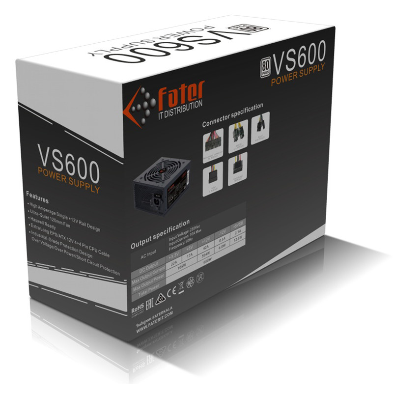 قیمت و خرید منبع تغذیه کامپیوتر فاطر مدل VS600