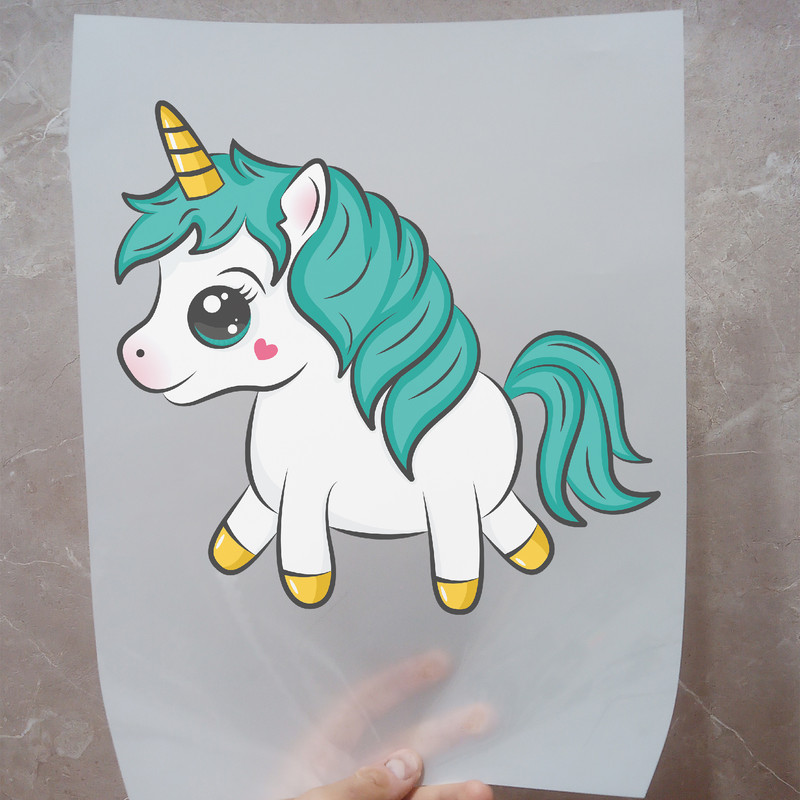 قیمت و خرید استیکر پارچه و لباس مدل dtf طرح یونیکورن کد H15.170 مجموعه 4 عددی