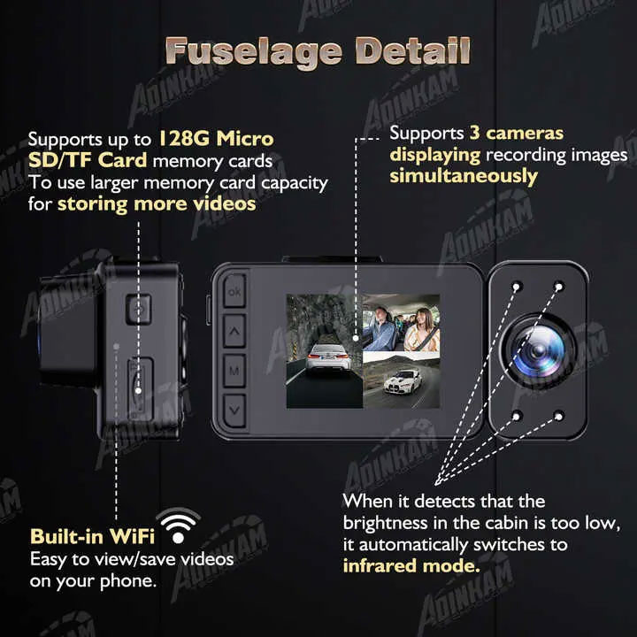 قیمت و خرید دوربین ثبت وقایع خودرو مدل 3 لنز RoadLens-F31-WiFi