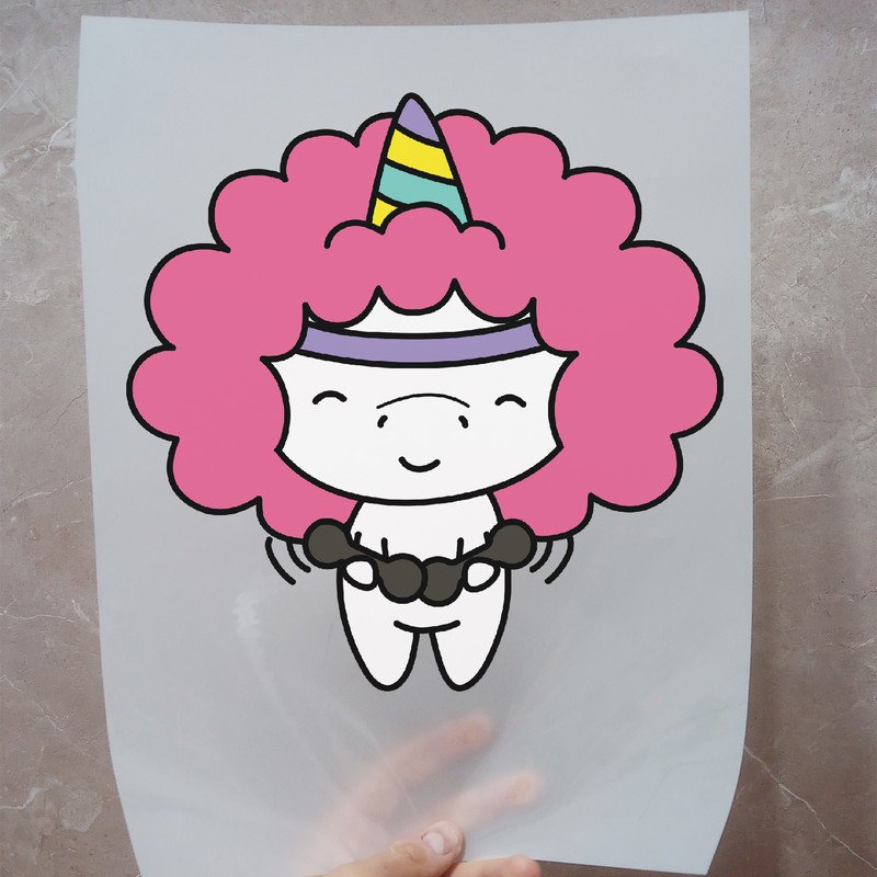 قیمت و خرید استیکر پارچه و لباس مدل dtf طرح یونیکورن کد H15.592 مجموعه 4 عددی