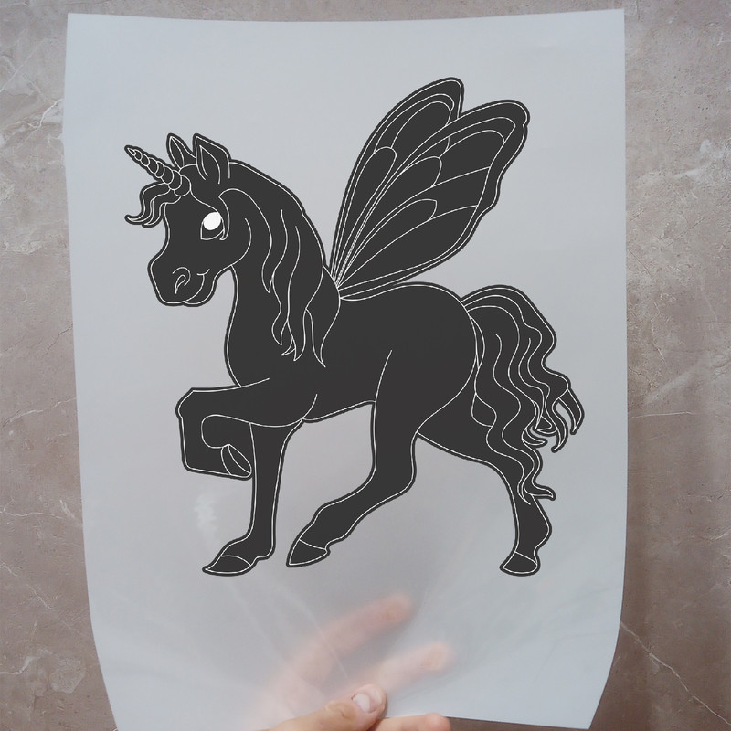 قیمت و خرید استیکر پارچه و لباس مدل dtf طرح یونیکورن کد H15.1197 مجموعه 4 عددی