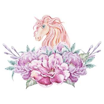 قیمت و خرید استیکر پارچه و لباس مدل dtf طرح یونیکورن کد H15.537 مجموعه 4 عددی