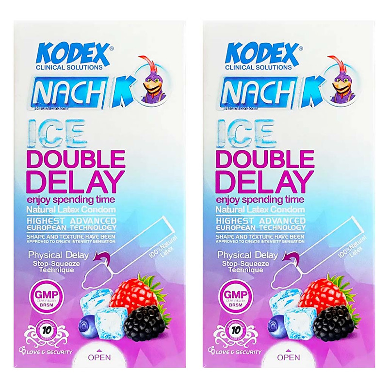 قیمت و خرید کاندوم ناچ کدکس مدل Ice Double Delay مجموعه 2 عددی