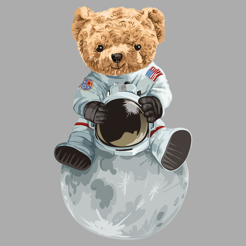 قیمت و خرید استیکر پارچه و لباس مدل dtf طرح تدی کد H15.124 مجموعه 4 عددی