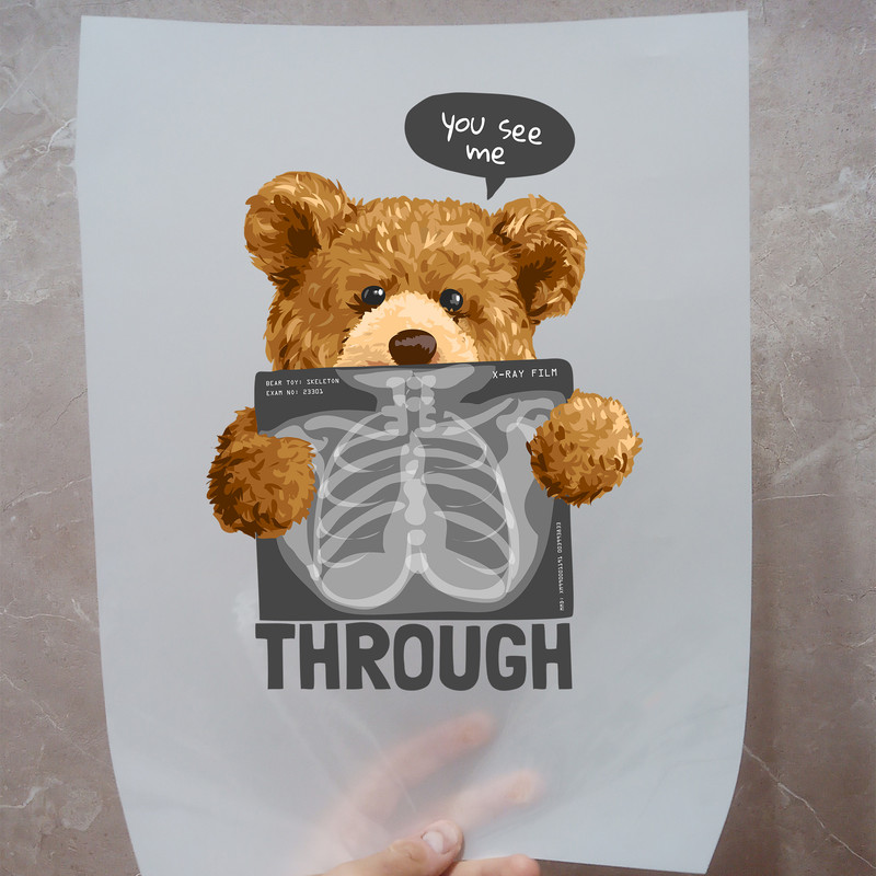 قیمت و خرید استیکر پارچه و لباس مدل dtf طرح تدی کد H30.113 مجموعه 24 عددی