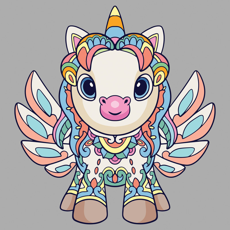 قیمت و خرید استیکر پارچه و لباس مدل dtf طرح یونیکورن کد H15.188 مجموعه 4 عددی