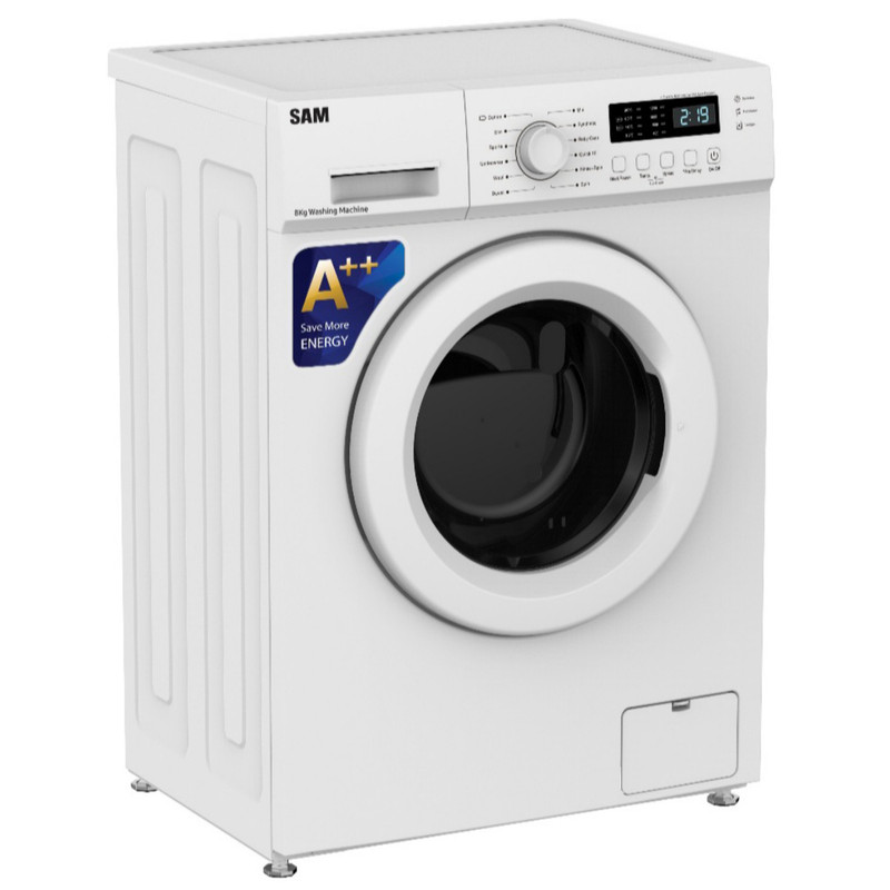 قیمت و خرید ماشین لباسشویی سام الکترونیک مدل UN-Q1225/W ظرفیت 8 کیلوگرم
