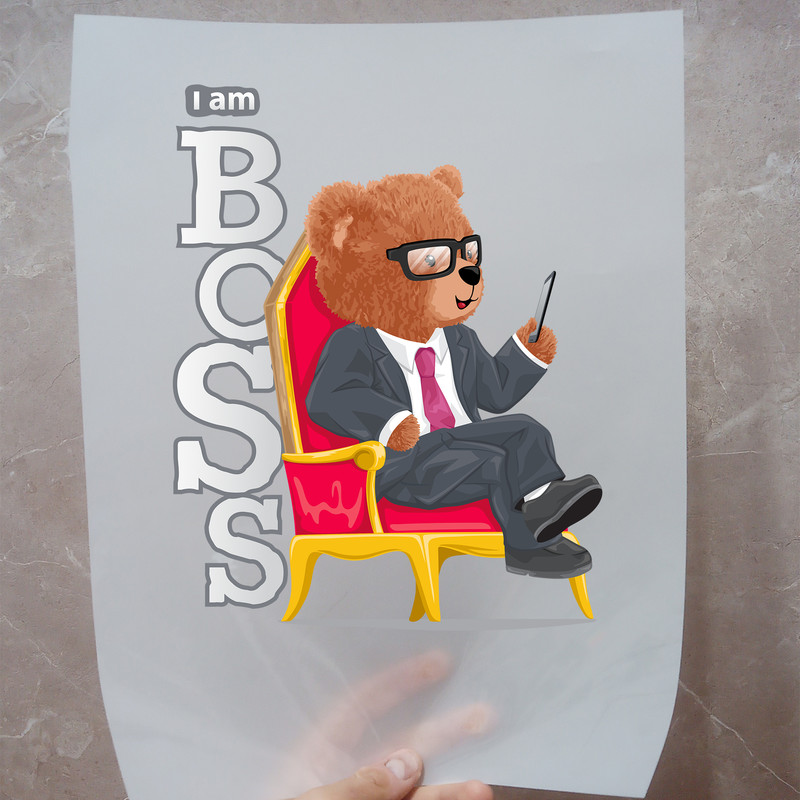 قیمت و خرید استیکر پارچه و لباس مدل dtf طرح تدی کد H20.52 مجموعه 3 عددی