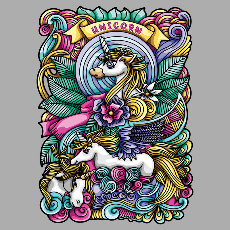 قیمت و خرید استیکر پارچه و لباس مدل dtf طرح یونیکورن کد H20.231 مجموعه 3 عددی