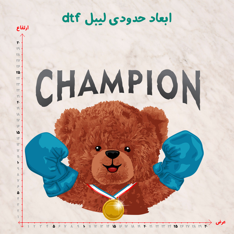 قیمت و خرید استیکر پارچه و لباس مدل dtf طرح تدی کد H30.33 مجموعه 24 عددی