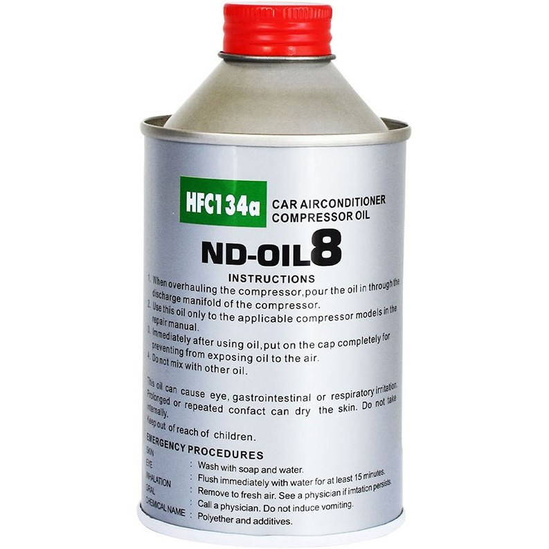 قیمت و خرید روغن کمپرسور مدل ND-OIL8 R134a حجم 250 میلی لیتر