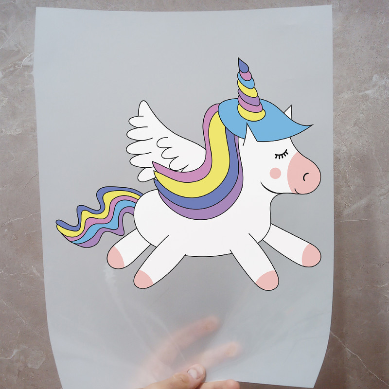 قیمت و خرید استیکر پارچه و لباس مدل dtf طرح یونیکورن کد H20.813 مجموعه 3 عددی