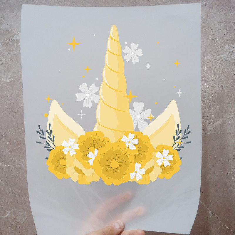 قیمت و خرید استیکر پارچه و لباس مدل dtf طرح یونیکورن کد H20.109 مجموعه 6 عددی