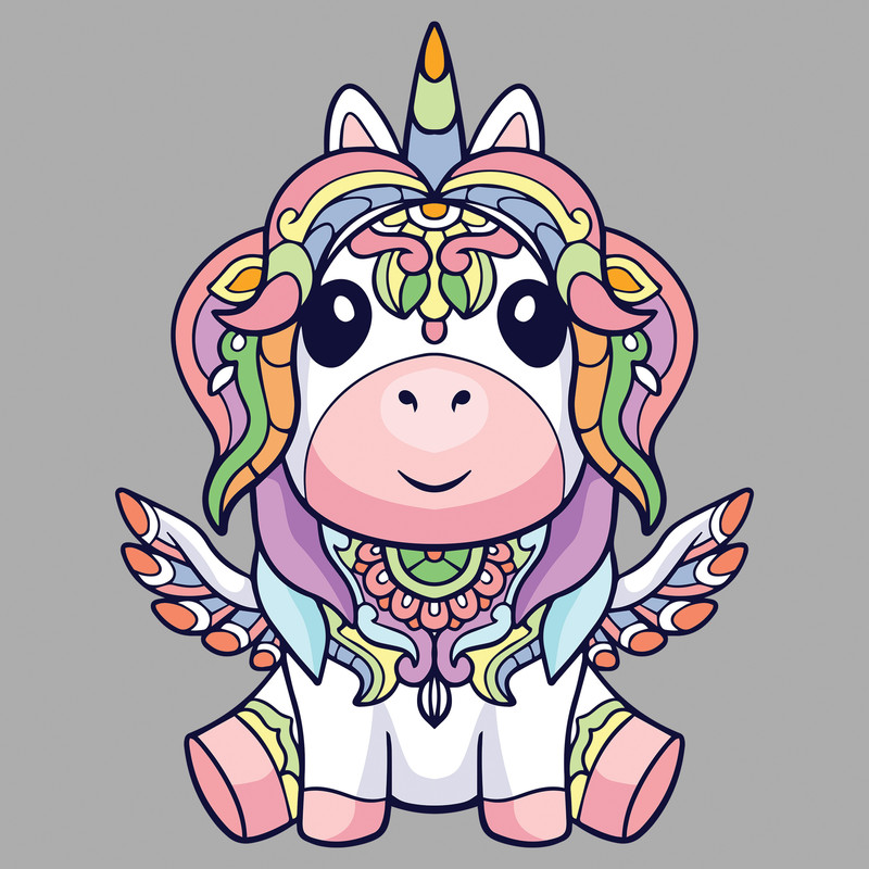 قیمت و خرید استیکر پارچه و لباس مدل dtf طرح یونیکورن کد H15.185 مجموعه 4 عددی