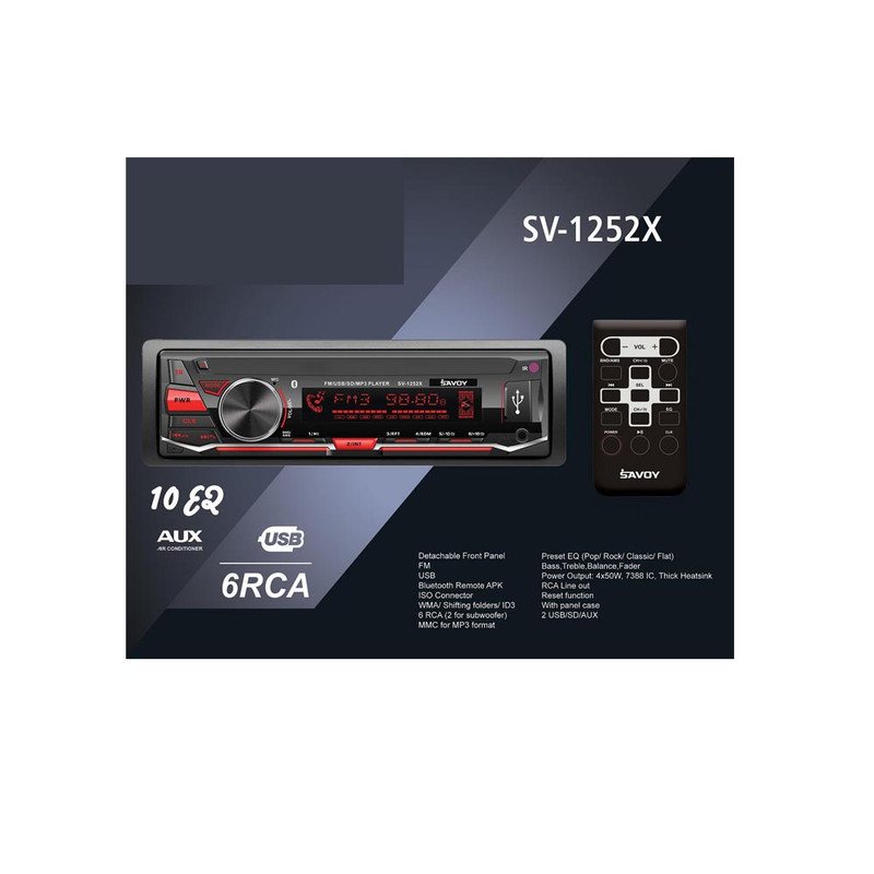 قیمت و خرید پخش کننده خودرو ساووی مدل SV-1255X پنل جدا