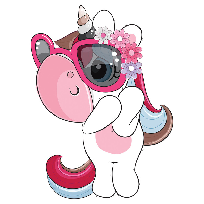 قیمت و خرید استیکر پارچه و لباس مدل dtf طرح یونیکورن کد H15.354 مجموعه 4 عددی